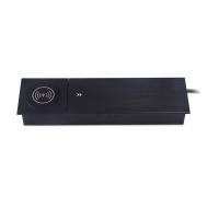 China Wireless Charging Sliding Socket Office Desk Power Outlet with USB Ports 110V-250V Aluminum Alloy Construction for sale
