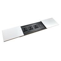 China 220V Sliding Power Outlet Strip with 3 Power Sockets and 2 USB Chargers for Desk Mount Installation for sale