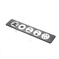 China NWS-SAL705A Aluminum Alloy Table Top Recessed USB Power Outlet 335mm x 71mm with HDMI VGA Audio Ports for sale