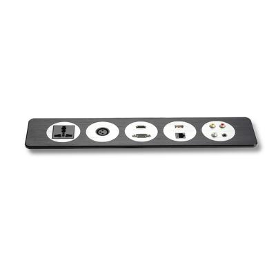 China ODM Conference Table Top Power Socket Outlet 100V-240V with 370mm×80mm Panel and Multiple Connectivity Ports for sale