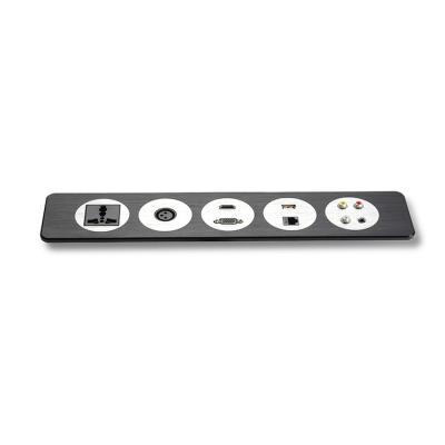 China NWS-SAL705A Tabletop Power Socket with Wireless Charging - 370mm x 80mm Aluminum Alloy Office Desk Panel for sale