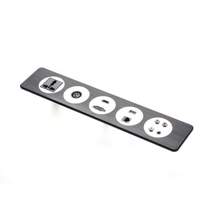 China Hidden Office Desk Socket with EU Power Outlets and USB-C Fast Charging 10A 370mm×80mm Aluminum Alloy for sale