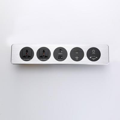 China Universal Recessed Desktop Power Module with 335mm×71mm Cutout, 7-Port Connectivity Including USB Fast Charge and HDMI for sale