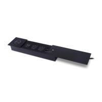 China CD-07 Hidden Sliding Socket Power Outlet 240V with 2 USB Ports and 100x280mm Aluminum Panel for sale