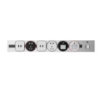 China Aluminum Wall Power Track Socket System 0.6M with USB and International Plugs UK US EU AU for sale