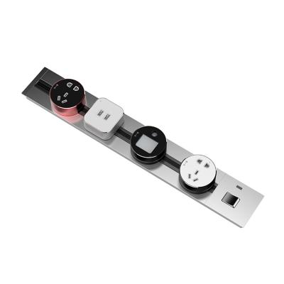 China 8 Port USB A Electric Power Track Socket Outlet for Office Desk with 8 USB Ports and Track System Compatibility for sale