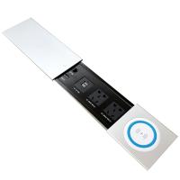 China 10A Desktop Power Sliding Socket Box with Dual USB Charger and HDMI Port - 100×280mm Aluminum Alloy Construction for sale