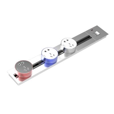 China 32A Electric Track Plug Socket Power Rail Grommet for Smart Office Desk Systems for sale