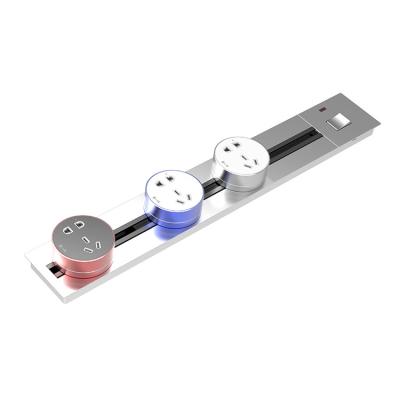 China Tabletop USB Power Track Socket Grommet with Sliding Mechanism - 5A USB Ports for Office Desk Installation for sale
