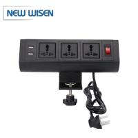 China NWS-SCP2 Office Desk Table Mount Power Strip 220V with 400mm × 80mm Panel and Multiple Connectivity Ports for sale