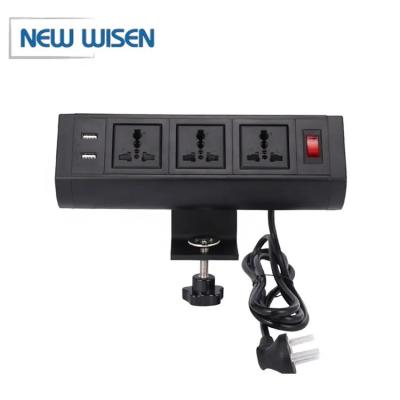 China NWS-SCP2 Office Desk Table Mount Power Strip 220V with 400mm × 80mm Panel and Multiple Connectivity Ports for sale