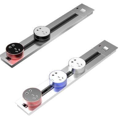 China Commercial Grommet Power Outlet Track Socket Slide Rail with Multiple Color Options for Kitchen Worktops for sale