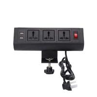China NWS-SCP2 110V-240V Desk Clamp Surge Protector with 2 USB Ports - 400mm × 80mm Flip-Up Table Socket for sale