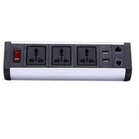 China Desk Edge Table Mount Power Strip with 10A Current and Multiple Ports - 400mm × 80mm Panel Size for sale