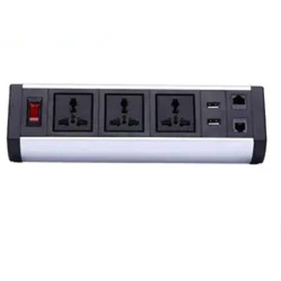 China Desk Edge Table Mount Power Strip with 10A Current and Multiple Ports - 400mm × 80mm Panel Size for sale