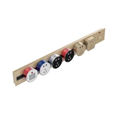 China 80CM 220V Embedded Worktop Electrical Track Socket with Multiple Outlets for Smart Office Desks for sale