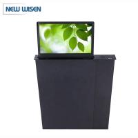 China 18.4 Inch FHD Motorized Monitor Lift System with Microphone - 80mm Ultra-Thin Aluminum Design for Paperless Conference Tables for sale