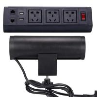 China NWS-SCP2 Multifunctional Office Desk Power Strip Clamp Socket - 400mm × 80mm Panel with 7-Port Configuration for sale