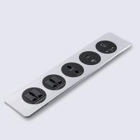 China NWS Meeting Room Desk Mounted Power Strip with USB 100-240V 335x71mm Aluminum Alloy Table Socket for sale