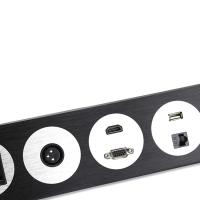 China Conference Table Recessed Power Outlet Socket 110V with 335mm×71mm Hole Size and Multiple Connectivity Ports for sale