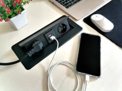 China NWS-SP601 Hidden Pop Up Desk Socket Outlet 266x130mm 100V-240V AC with Dual Power & Network Ports for sale