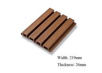 China WPC Outdoor Wall Panels 219x26mm Fluted Exterior Cladding Waterproof Weather-Resistant Villa Hotel for sale