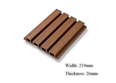 China WPC Outdoor Wall Panels 219x26mm Fluted Exterior Cladding Waterproof Weather-Resistant Villa Hotel for sale