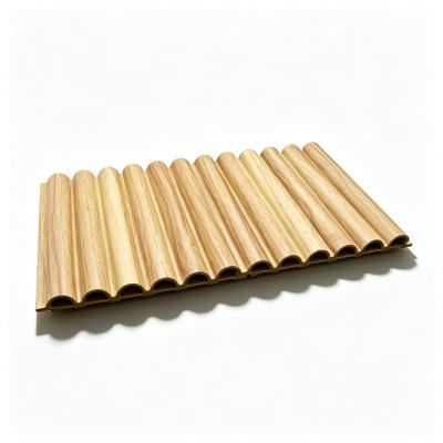 China Semicircular Six-Hole PVC Fluted Wall Panels Waterproof Ecofriendly Wavy Grooved Cladding for Hotel Villa Interiors for sale