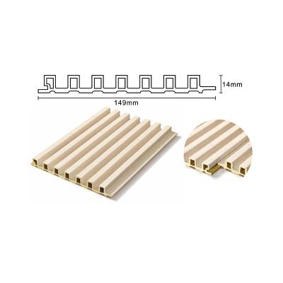 China Contemporary 3D Grooved PVC Fluted Wall Panels 149x14mm Decorative Cladding Waterproof Texture for Feature Wall Design for sale