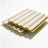 China Class B1 Inner Arc PVC Fluted Wall Panels 150x12.5mm Fire Retardant Grooved Cladding for Hotel Lobby Spaces for sale