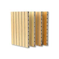 China Grooved Acoustic Panels NRC 0.85 High Density Sound Absorbing Wall Cladding for Restaurant for sale