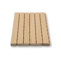 China Grooved Acoustic Panels NRC 0.85 High Density Sound Absorbing Wall Cladding for Restaurant for sale