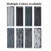 China Striped Rock Texture PU Stone Wall Cladding Panels Polyurethane Faux Veneer Waterproof for sale