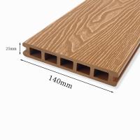 China Waterproof WPC Decking 140x25mm Hollow Wood Plastic Composite Outdoor Flooring for sale