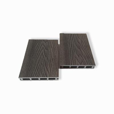 China Waterproof WPC Decking 140x25mm Hollow Wood Plastic Composite Outdoor Flooring for sale