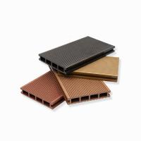 China Anti Slip WPC Decking 140x25mm Grooved Composite Outdoor Flooring Pool Coastal Homes for sale