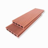 China Anti Slip WPC Decking 140x25mm Grooved Composite Outdoor Flooring Pool Coastal Homes for sale