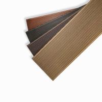 China Anti Slip WPC Decking 140x25mm Grooved Composite Outdoor Flooring Pool Coastal Homes for sale
