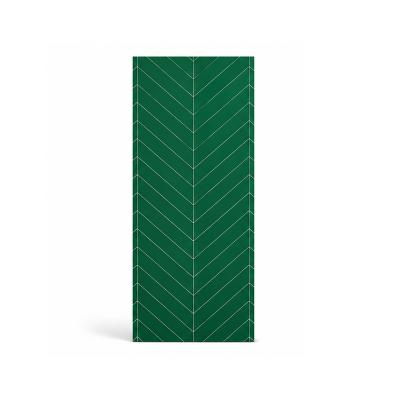 China Green Chevron Stone Plastic Composite Wall Panel Texture Waterproof Scratch Resistant Hotel Interior Decor for sale
