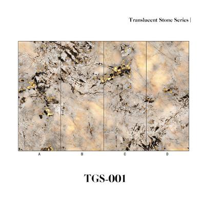 China 3D Printed Translucent Stone Feature Wall Panel Waterproof Art Cladding for sale