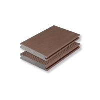 China UV Stabilized WPC Composite Decking 140x25mm Grooved Outdoor Flooring Courtyard Balcony for sale
