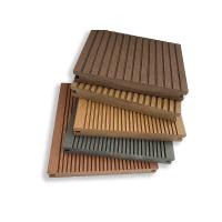 China UV Stabilized WPC Composite Decking 140x25mm Grooved Outdoor Flooring Courtyard Balcony for sale