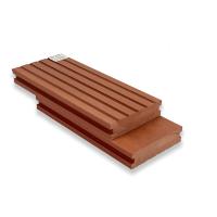 China Double Sided WPC Decking 140x30mm Grooved Anti Slip Composite Outdoor Flooring Spa for sale