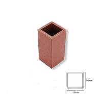 China 50*50mm WPC Wall Cladding Panel Square Timber Tube Hollow Waterproof Fence Profile for sale