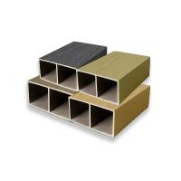 China 50*100mm WPC Wall Panel Outdoor Square Timber Tube Hollow Waterproof Partition Cladding for sale