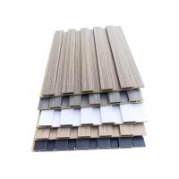 China Bamboo Wood Fiber PVC Fluted Wall Panels 159x9mm Natural Texture Interior Cladding for Home Mall Office Decor for sale