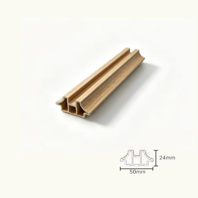 China Peak Shaped PVC Fluted Wall Trim Panels 50x24mm Decorative Interior Line Cladding Easy Cut Installation Design for sale