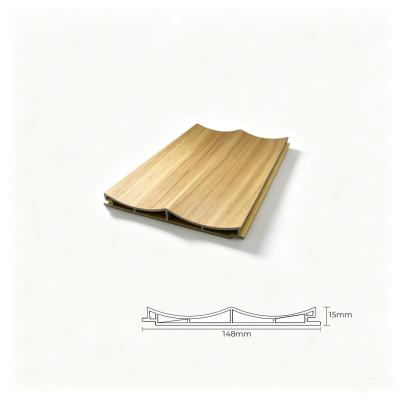 China Double Concave Hollow PVC Fluted Wall Panels 148x15mm Eco Friendly Interior Cladding Design for Restaurant Spaces for sale