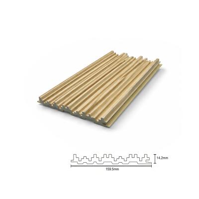 China Decorative 3D PVC Fluted Wall Panels 160x14mm Waterproof Slat Interior Cladding for Feature Wall Installations for sale
