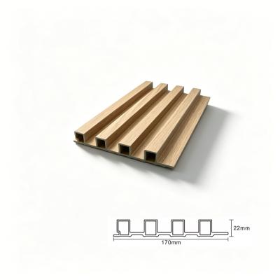 China DIY Friendly Hollow 3D Slat PVC Fluted Wall Panels 170x22mm Interior Wall Cladding for Home Decor Projects for sale